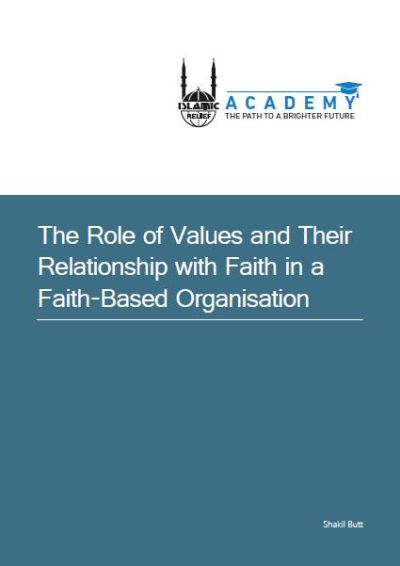 The Role of Values and Their Relationship with Faith in a Faith-Based ...