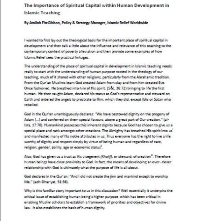 The Importance of Spiritual Capital within Human Development in Islamic ...